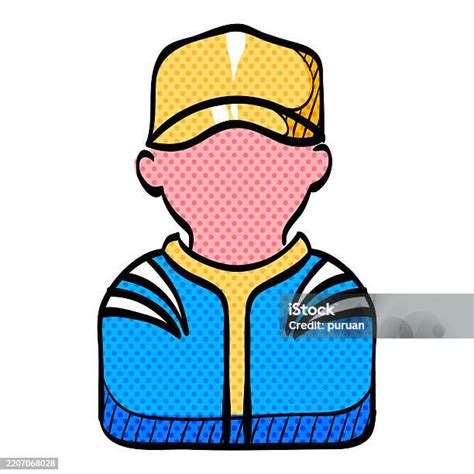 레이서 아바타 하프 톤 아이콘 손으로 그린 컬러 벡터 일러스트 레이 션 스포츠에 대한 스톡 벡터 아트 및 기타 이미지 스포츠 아바타 낙서 드로잉 Istock