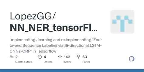 GitHub LopezGG NN NER TensorFlow Implementing Learning And Re Implementing End To End