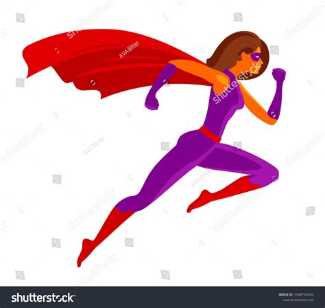 Girl Super Hero Superwoman Flying Cartoon Stock Vector Royalty Free