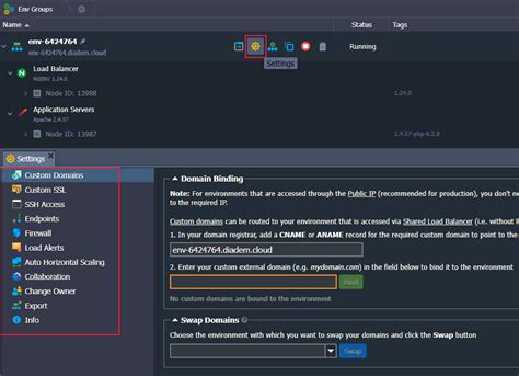 environment management from diadem express cloud dashboard diadem