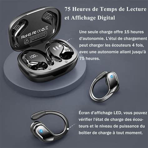Ecouteur Sans Fil Sport Ipx7 Étanche 75h Autonomie Bluetooth 54