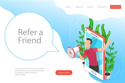 친구 그림을 참조 하는 등각 투영 평면 벡터 랜딩 페이지 템플릿 개념에 대한 스톡 벡터 아트 및 기타 이미지 개념 그래픽