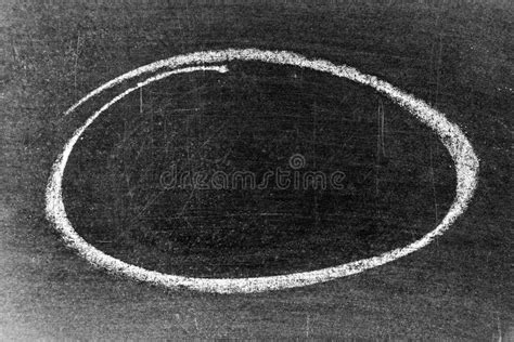 White Chalk Handdrawing As Circle Or Round Shape On Blackboard Or Chalkboard Background With