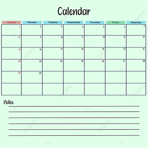 Celender To Create A Schedule And Notes Column Vector Template Download