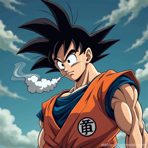Goku Smokes Weed in Space | Stable Diffusion Online