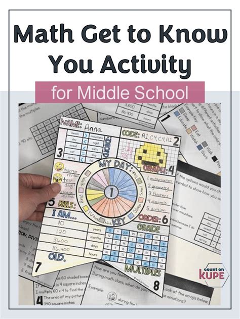 Math Get To Know You Activity For Middle School