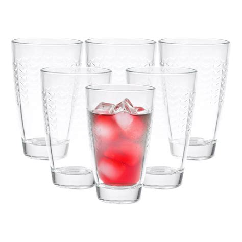 Set De 6 Vasos Para Bebidas Cristar Rombos 0678cl6