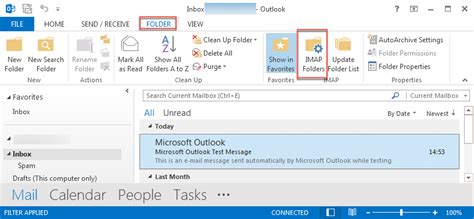imap folders are not displayed in outlook plesk