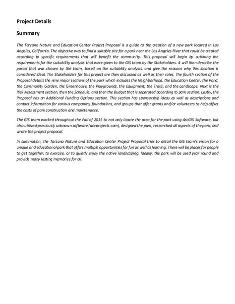 Gis Project Proposal Template Gis 165 Tarzana Nature Education Center