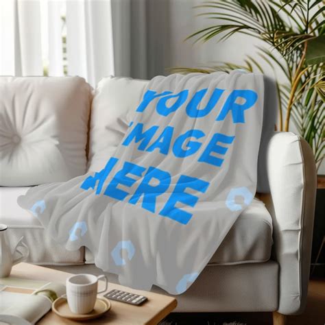 Light Gray Blanket Mockup Template