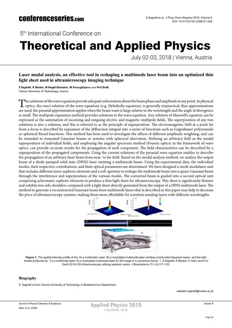Pdf Theoretical And Applied Physics Laser Modal Analysis An