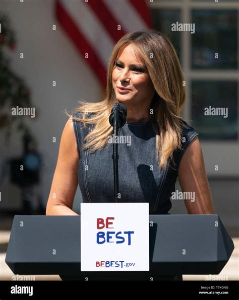 First Lady Melania Trump Speaks During The Anniversary Celebration Of