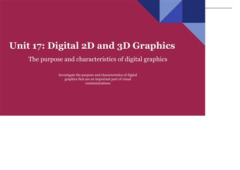 Unit 17 Digital 2d And 3d Graphics Laa Unit 17 Digital 2d And 3d