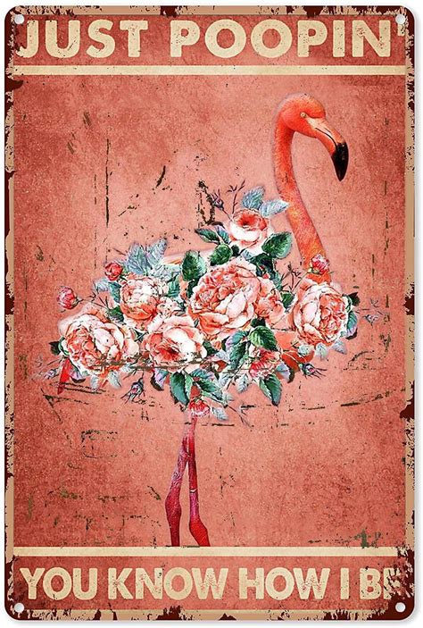 Funny Flamingo Gifts Just A Girl Who Loves Flamingos And Beaches Tin Sign Decoration Vintage