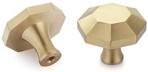 Danceemangoo Pack Of 10 Brushed Brass Cabinet Knobs Gold Dresser