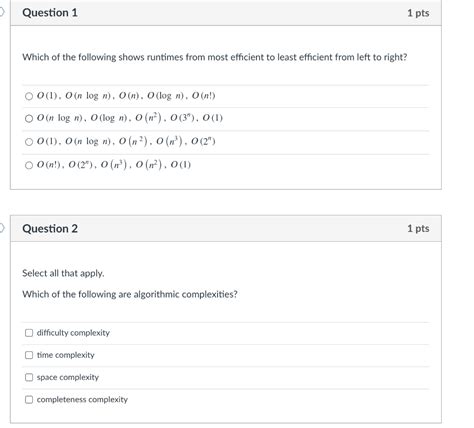 Solved Question 1 1 Pts Which Of The Following Shows Chegg Com