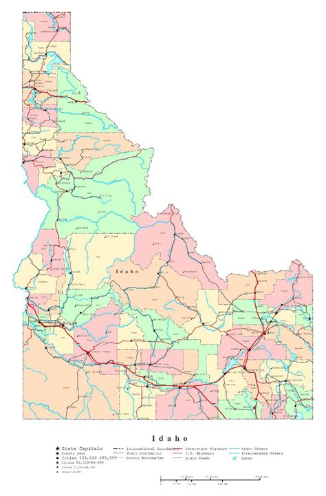 Map Cities Idaho