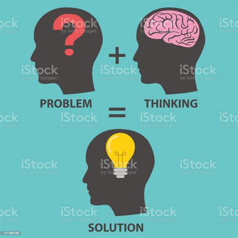 생각과 창의성에 의해 뇌를 사용하여 해결하는 문제를 보여주는 문제 솔루션 개념 개념에 대한 스톡 벡터 아트 및 기타 이미지 개념 개념과 주제 결정 Istock