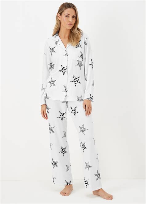 Cream Star Print Pyjama Set Matalan