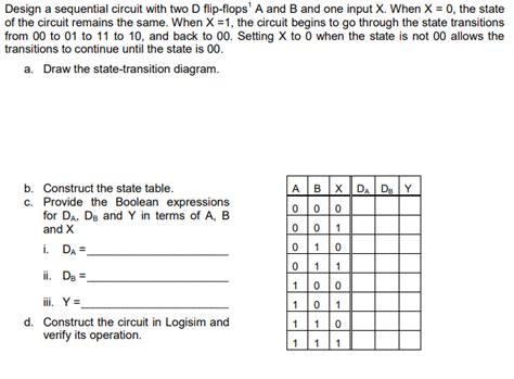 solved design a sequential circuit with two d flip flops 1a