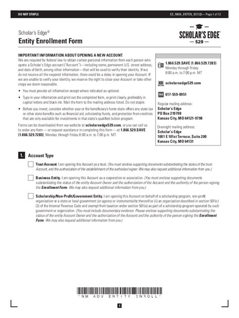 Fillable Online Scholars Edge Entity Enrollment Form Fax Email Print