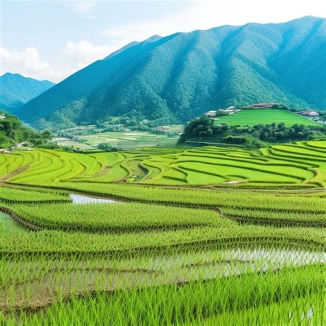 Premium Ai Image Rice Field