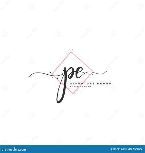 Pe Initial Letter Handwriting And Signature Logo A Concept Handwriting Initial Logo With
