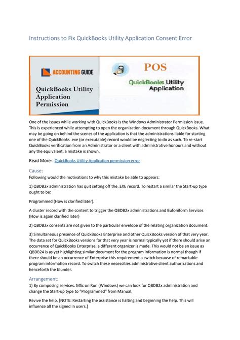 How To Fix QuickBooks Utility Application Permission Error By Accounting Advice Issuu