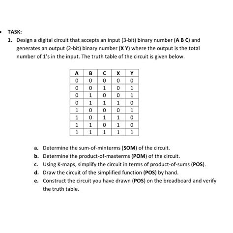 solved task design a digital circuit that accepts an input