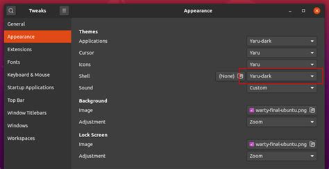 how to enable dark gnome shell menus calendar in ubuntu 20 04 open