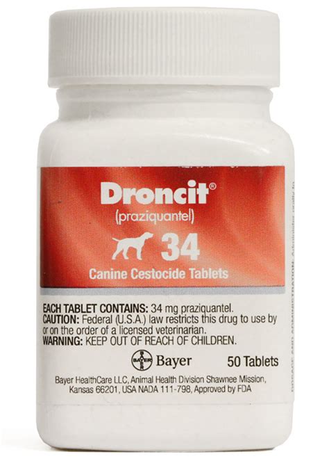 Droncit 34 Mg Praziquantel Per Tablet