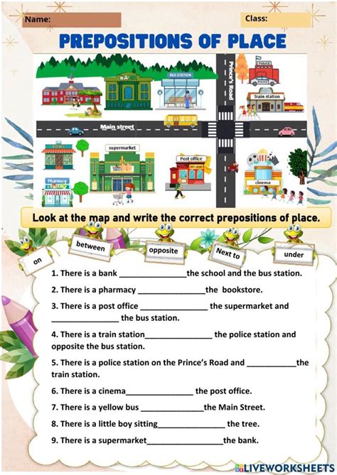 Prepositions Of Place Online Exercise For 34567 Learning English