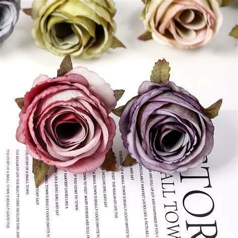 Flores Artificiales De Seda Para Decoración De La Habitación Accesorios Artesanales Con Cabeza