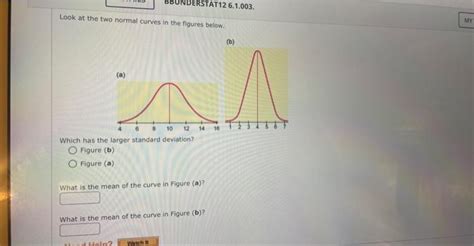 Solved Look At The Two Normal Curves In The Figures Below Chegg