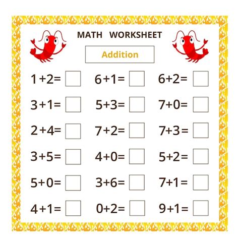 수학 워크시트추가 프리미엄 벡터