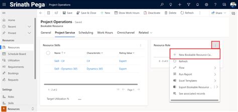 Project Operations 5 Bookable Resources Skills And Roles Srinath Pega