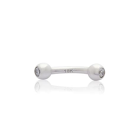 Genital Piercing In White Gold And Diamonds Curved Bar And Diamonds