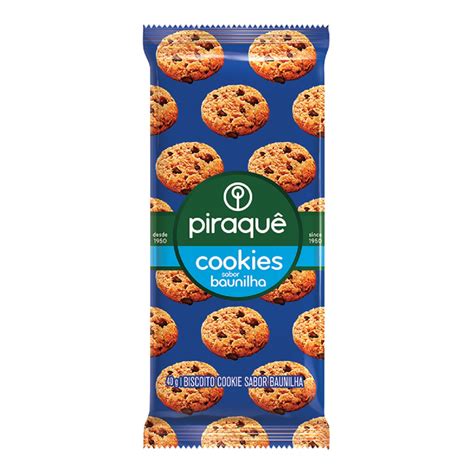 Biscoito Cookies Piraquê Baunilha Gotas De Chocolate 40g Pague Menos
