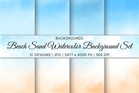 Beach Sand Watercolor Background Set Graphic By Artistic Wisdom · Creative Fabrica