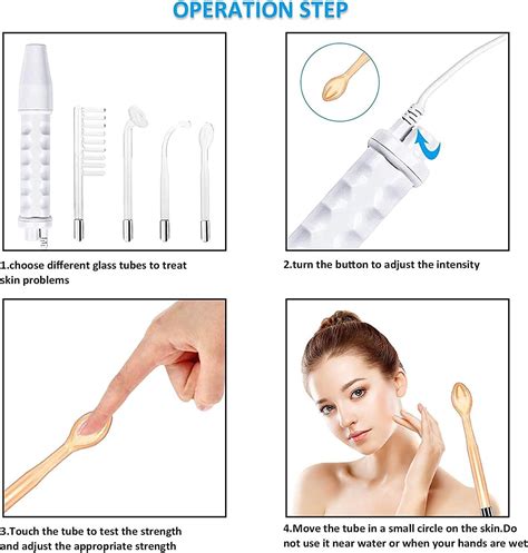 Portable High Frequency Facial Machine With 4 Glass Tubes Handheld