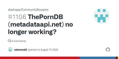 Theporndb No Longer Working · Issue 1106 · Stashapp