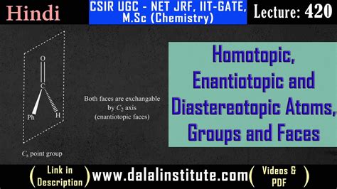 Homotopic Enantiotopic And Diastereotopic Atoms Groups And Faces Youtube