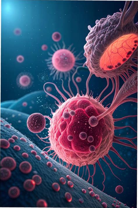 Cancer Cell Attacked By Immune Cells High Resolution Medical