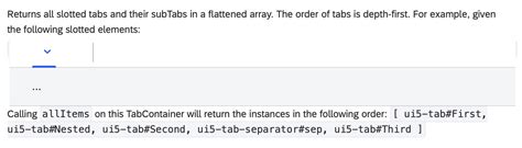 Ui Tab Container Broken Example For The AllItems Property Issue SAP Ui