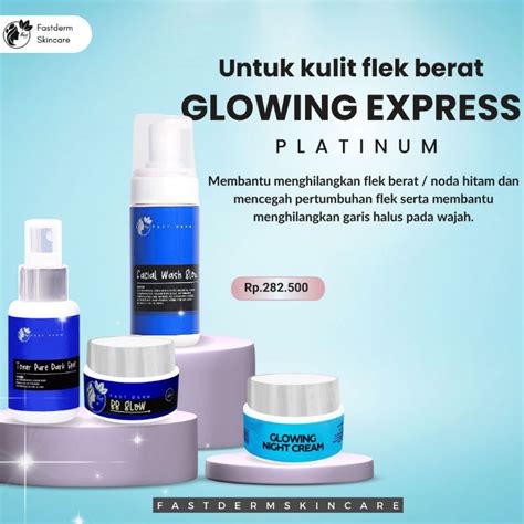 Jual Paket Platinum Glowing Express Fastderm Biru Shopee Indonesia