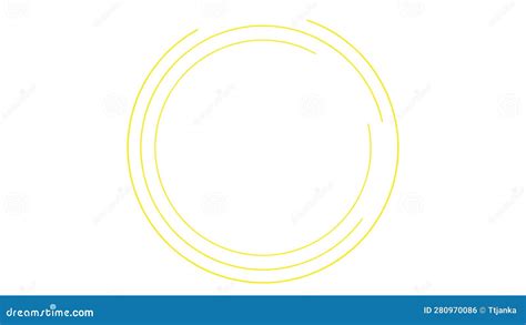 Animated Yellow Circular Frame Spins Linear Symbol Rotates Copy Space
