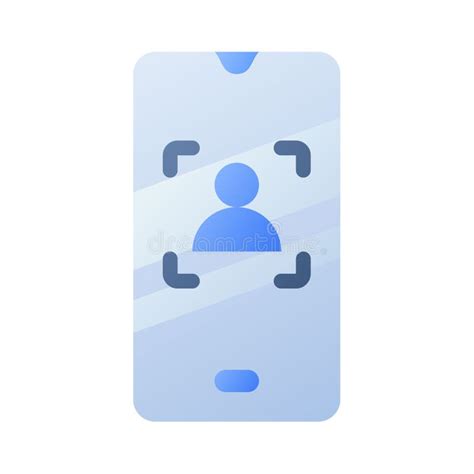 Smartphone User Face Scan Protection Security Single Isolated Icon With Smooth Style Stock