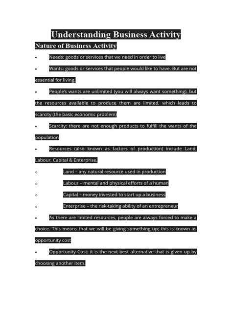 Understanding Business Environment Igsce Notes Pdf Franchising Limited Company