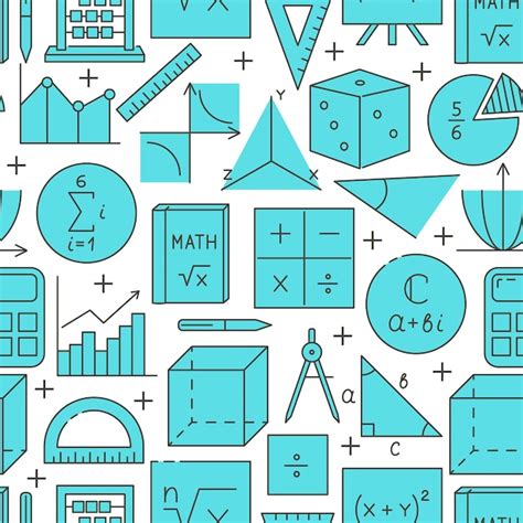 Premium Vector Learning Maths Seamless Pattern