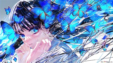 Anime Girl Butterfly 4k Wallpaper Download